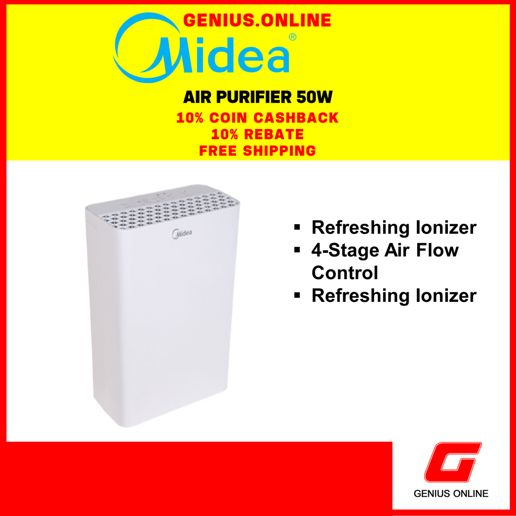 Midea Air Purifier 4 Stage Air Flow Control with Refreshing Ionizer MAP ...