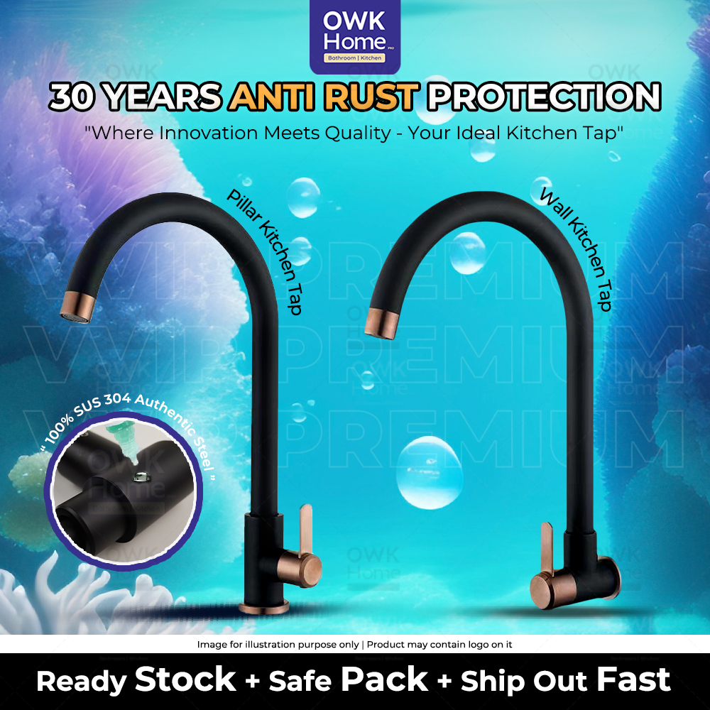 Black Kitchen Tap | SUS 304 Stainless Steel Kitchen Tap | Kitchen Sink ...