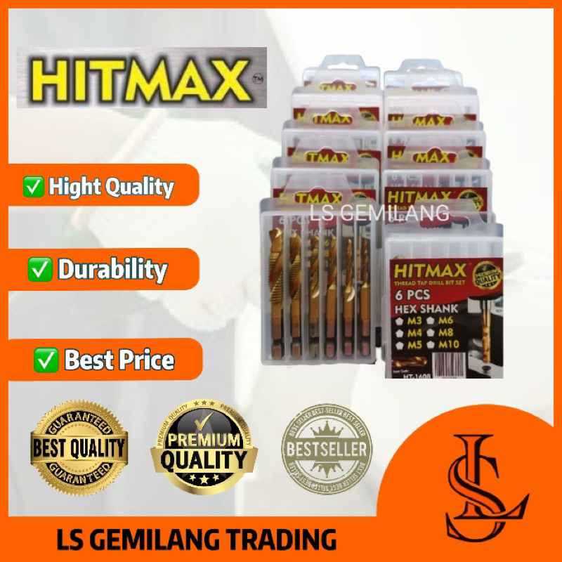 LS GEMILANG 6PCS HITMAX SENSUI MULTIPURPOSE THREAD TAP THREAD MAKER MACHINE TAP HAND TAPPING ...