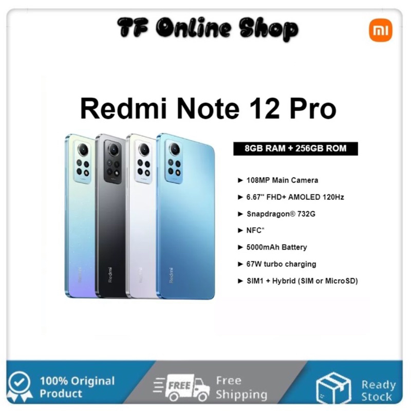 Xiaomi Redmi Note 12 Pro 4G(8GB+256GB)100% Original Set | Shopee Malaysia