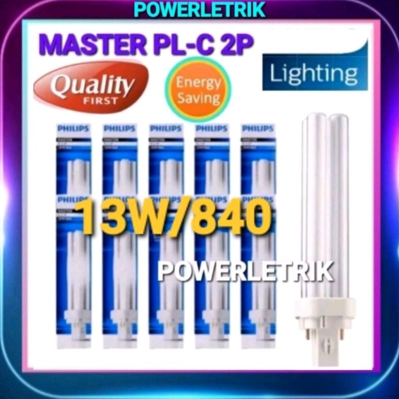 READY STOCK PHILIPS PL-C 13W/840(COOL WHITE) 2PIN / PHILIPS 13W840 PLC ENERGY SAVING TUBE 4000K ...