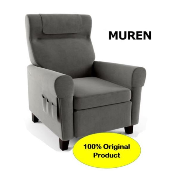 MUREN Recliner ArmChair Light Grey with built-in footstool | Shopee ...