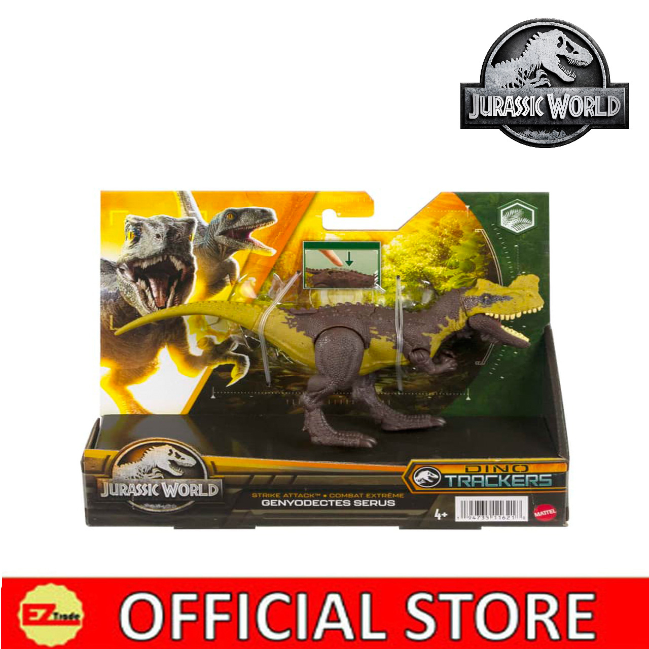 Jurassic World Toys Strike Attack Genyodectes Serus Dinosaur Action ...