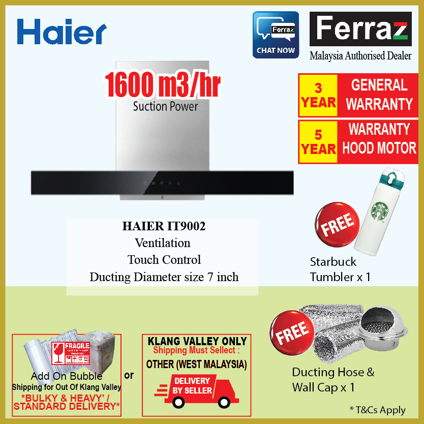 HAIER IT9002 Kitchen Hood (1600 m3/h) / HAIER HAIER IT900 Cooker Hood ...