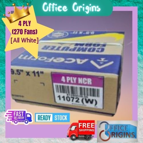 AceForm Computer Form 9.5" X 11" NCR Premium Paper 4Ply / 1Ply All ...