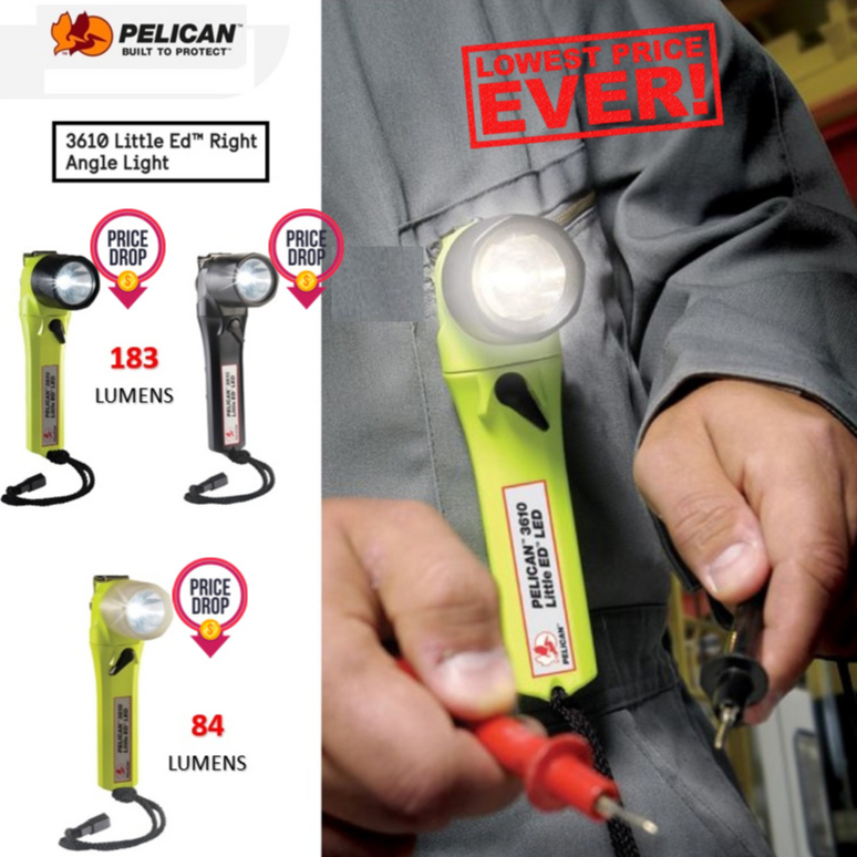 Pelican 3610 Little Ed™ Right Angle Light, Intrinsically Safe / Ex ...