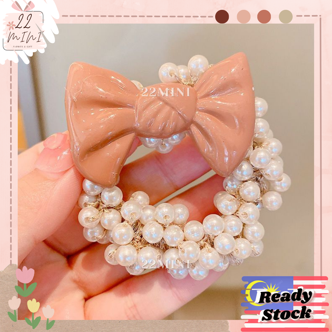 22MINI Princess Crown Pearl Hair Ring Girl's Scrunchie Rubber Band Head ...