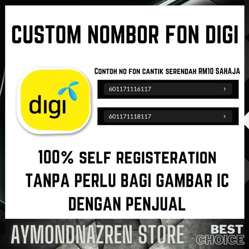 SIMKAD DIGI CUSTOM NOMBOR FON CANTIK DIGI NOMBOR TELEFON VIP PREMIUM | Shopee Malaysia