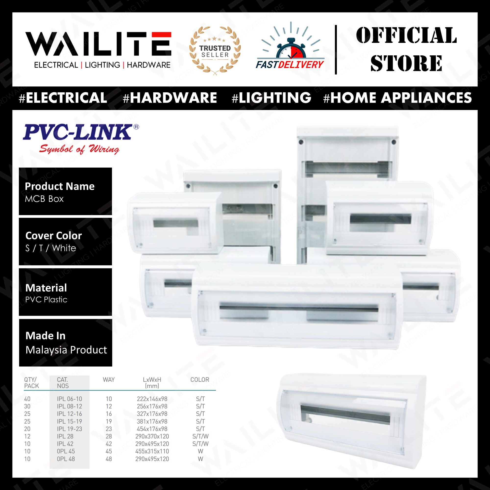 PVC-LINK MCB Distribution Box / DB Box / MCB Box 6-42 Way ( Smoke ... PVC-LINK MCB Distribution Box / DB Box / MCB Box 6-42 Way ( Smoke ...