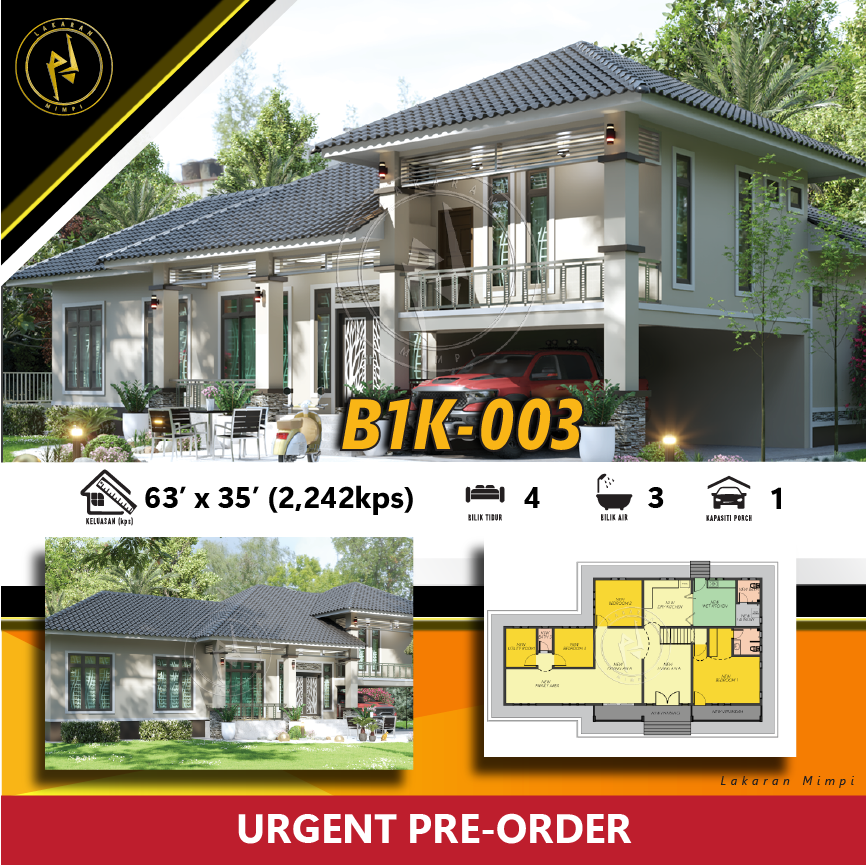 PELAN REKABENTUK RUMAH | | HOUSE DESIGN | PLAN RUMAH BANGLO SETINGKAT ...