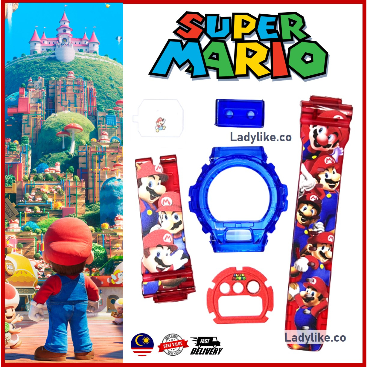 G-Shock DW6900 Super Mario Band and Bezel Design Limited Edition Customized BNB Gshock Gift Set ...