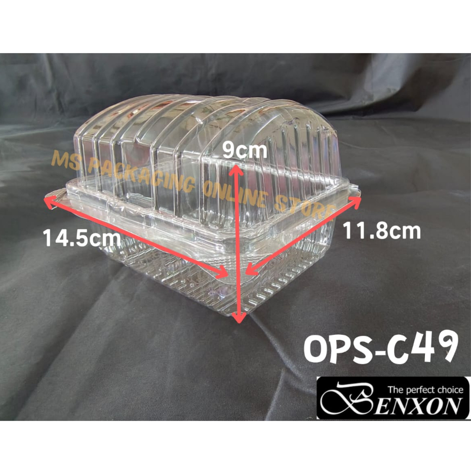 OPS - C49 /BENXON Plastic Tray with Lock [ 100pcs± ] Bakery Disposable Clear Food Box - Swiss ...