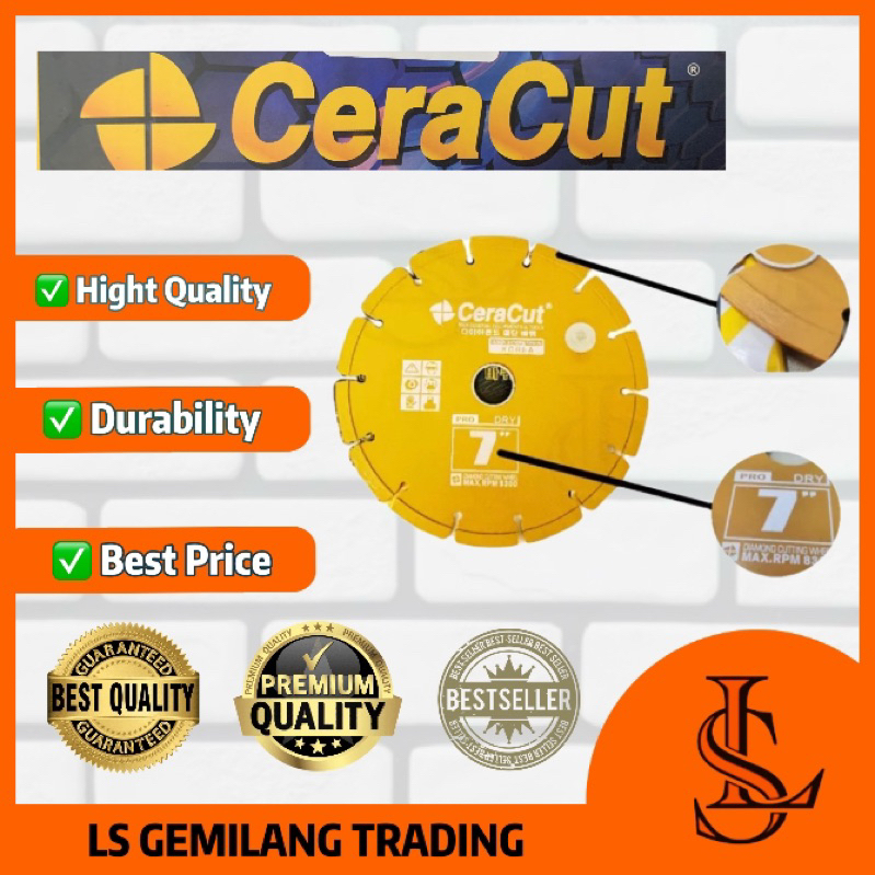 LS GEMILANG KOREA CERACUT 7" DIAMOND CUTTING WHEELS CONCRETE CUTTING ...