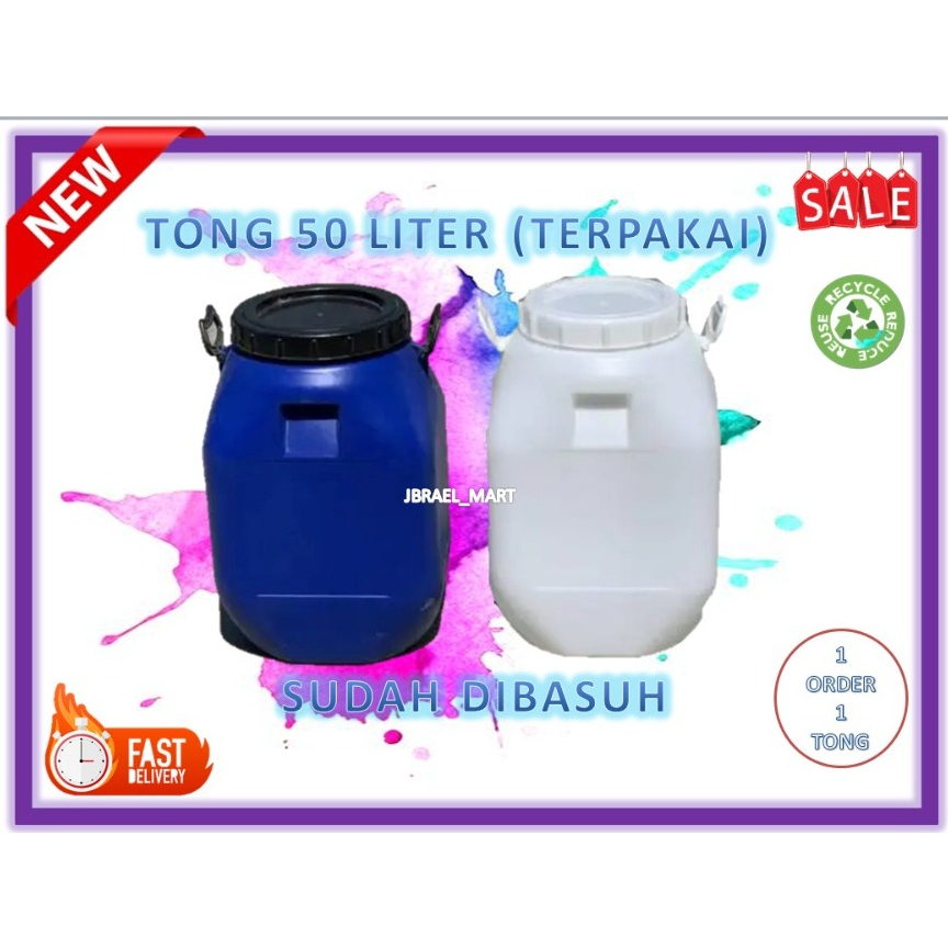 TERPAKAI!! READY STOCK!! TONG BIRU 50 LITER / TONG RECYCLE / TONG ...