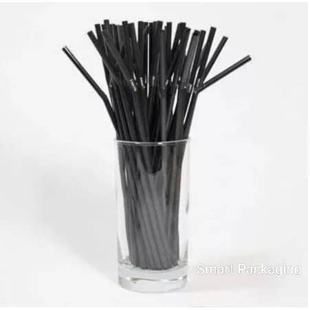 8'' Black Straight Straw / Black Flexible Straw / Black Giant Straw ...
