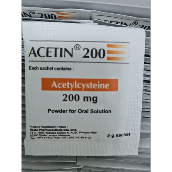 ACETIN SAC 5G Thinning the mucus (phlegm) Mencairkan lendir (kahak ...