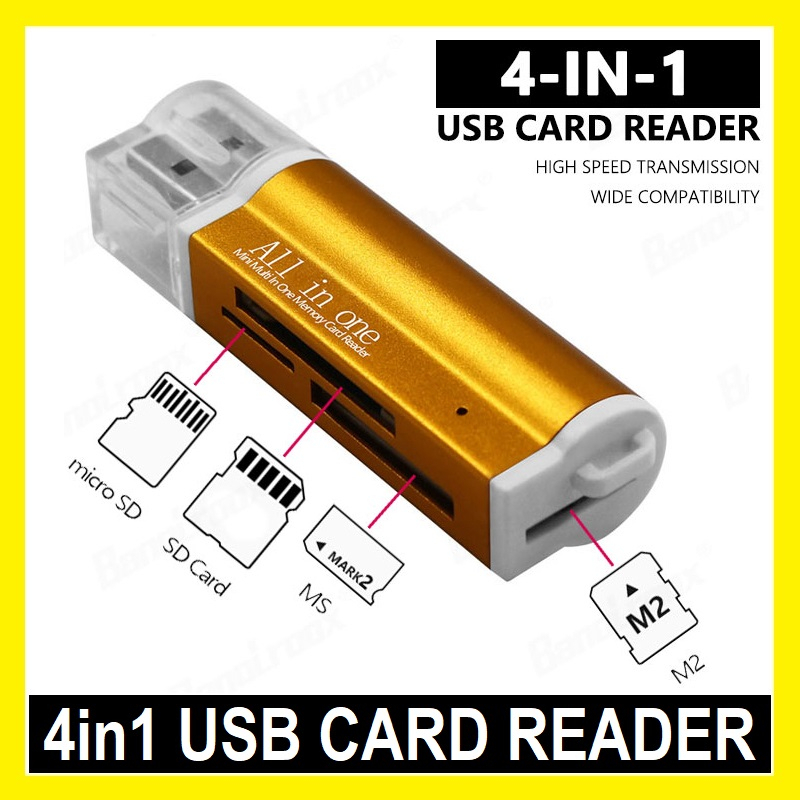 4-IN-1 USB Card Reader / Micro SD TF T-Flash Memory Card Reader (Ready ...