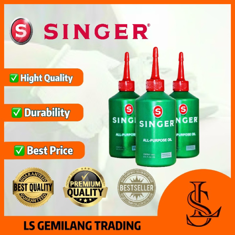 LS GEMILANG ORIGINAL 100% Singer OIL Sewing Machine Oil 100cc Minyak ...