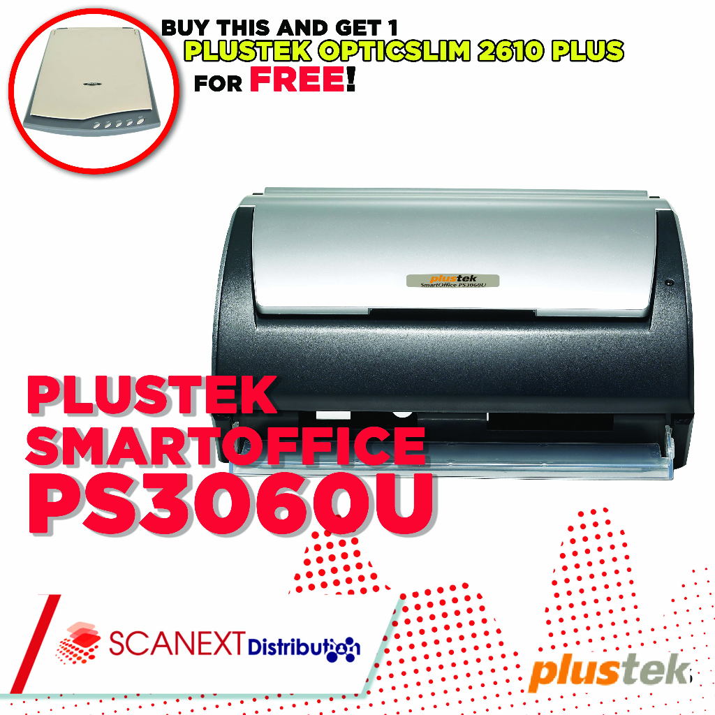 Auto Document Scanner A4 Document Plustek SmartOffice PS3060U + FREE A4 ...