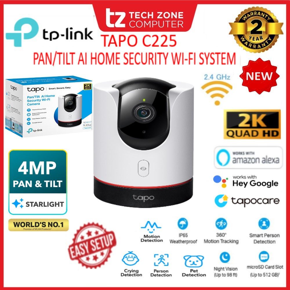 TP-LINK TAPO C225 Pan/Tilt AI Home Security Wi-Fi Camera | Shopee Malaysia