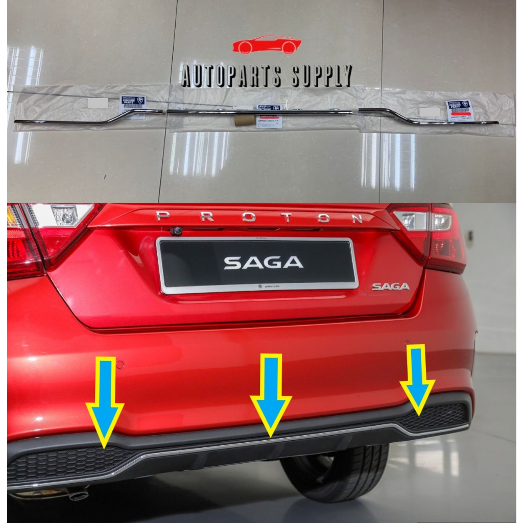 ORIGINAL PROTON SAGA VVT 2019 - 2022 P213 REAR BUMPER MOULDING CHROME ...