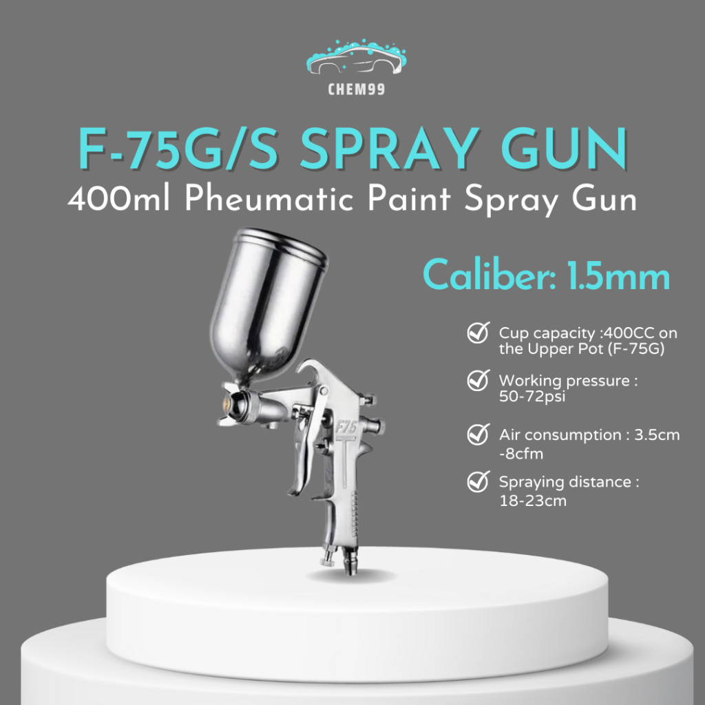 F75 Spray Gun 400ml on the Upper Pot (F-75G) cup for Car Furniture DIY ...