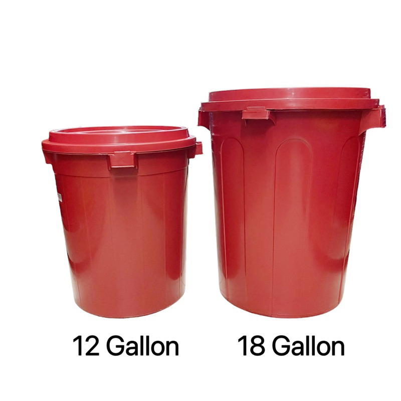 Plastic Pail With Cover 12-18 Gallon / Dustbin / Tong Sampah / Water ...
