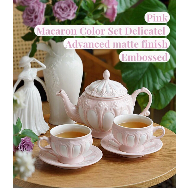 Macaron Vantage Ceramic Cup porcelain Cawan Dan Teko Tea Set Cake ...