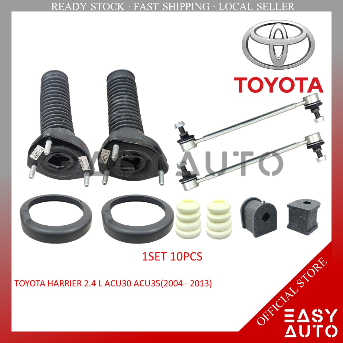 1SET 10PIECES !!REAR ABSORBER MOUNTING WITH COVER/STABILIZER LINK/BUSH ...