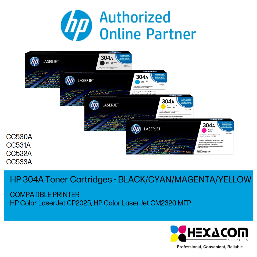 HP 304A Toner Cartridge CC530A/CC531A/CC532A/CC533A | Shopee Malaysia