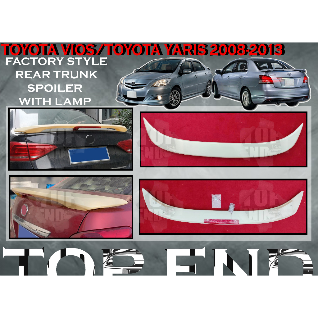 TOYOTA VIOS/ TOYOTA YARIS 2008-2013 FACTORY STYLE REAR TRUNK SPOILER ...