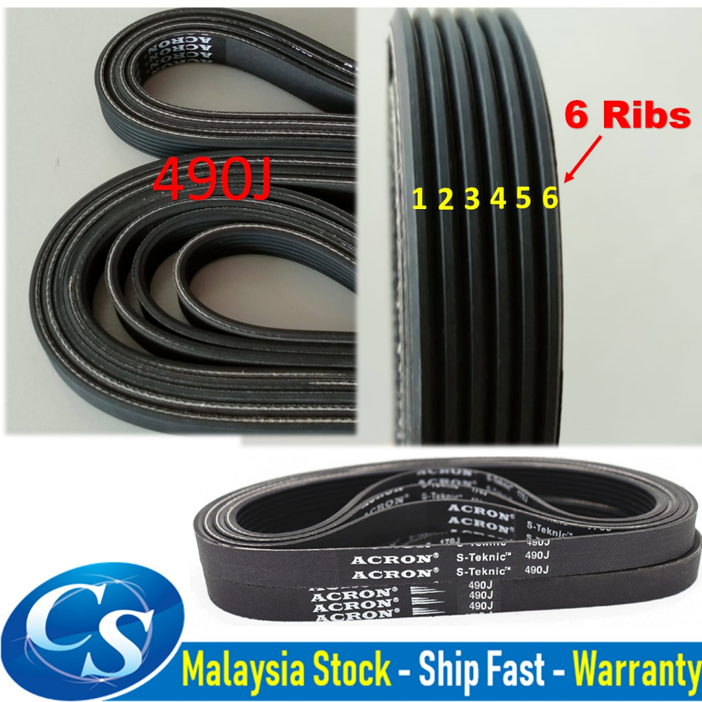 Exercise Bike Spinning Belt ACRON 490J Bike Belt Drive Belt 6 Ribs ...
