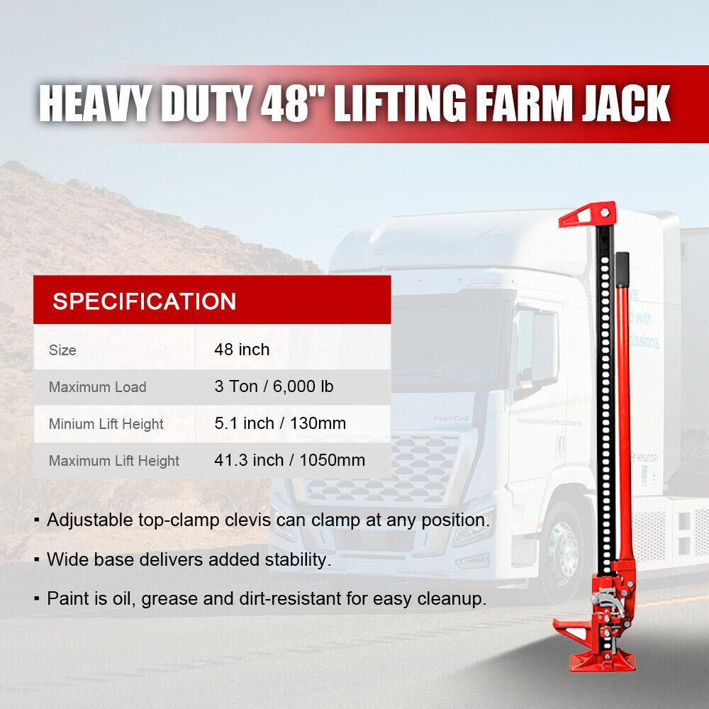 D&D High Farm Jack 48 inch 60 inch (3 Ton) High Hi Lift Jack155-1350mm ...