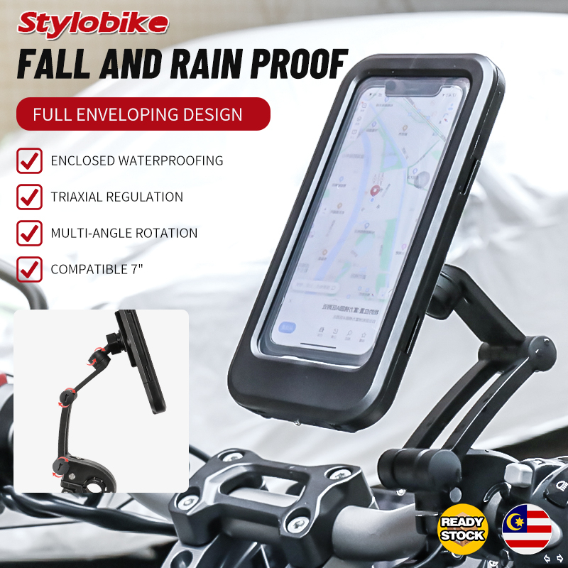 Phone Holder Motorcycle Waterproof Holder Handphone Magnetic Bike ...