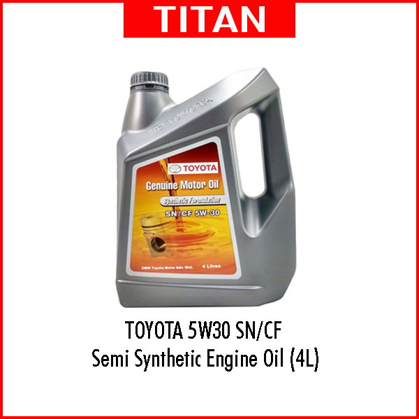 (100% Original) Toyota 5W30 SN/CF Semi Synthetic Engine Oil (4L) Myvi ...
