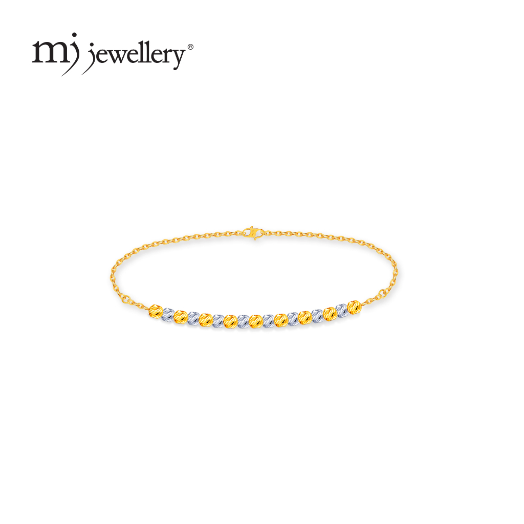 MJ Jewellery 916/22K Gold Beaded Bracelet T122 | Shopee Malaysia
