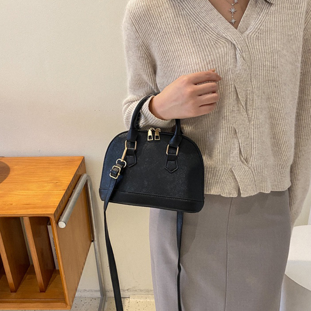 BBD Minimalist Women's Handbag Simple Sling Shell Shape Bag with Double ...