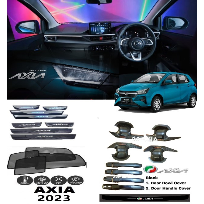 PERODUA NEW AXIA 2023 Aksesori Kereta CAR Accessories Slotmat Sunshade ...