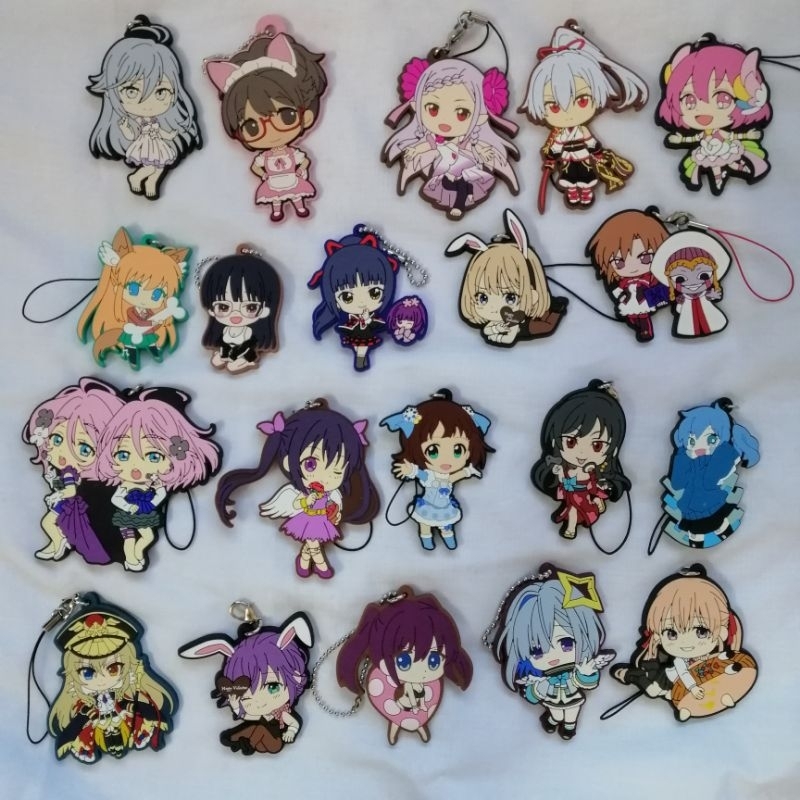 JAPAN ANIME CARTOON girl COLLECTION BANDAI JAPAN RUBBER KEYCHAIN ...