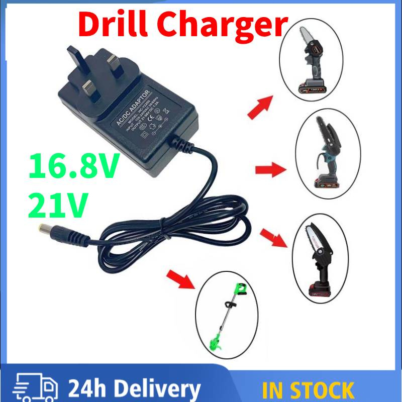 Drill Machine Charger 21V 16.8V UK Lithium Battery Portable Electric ...