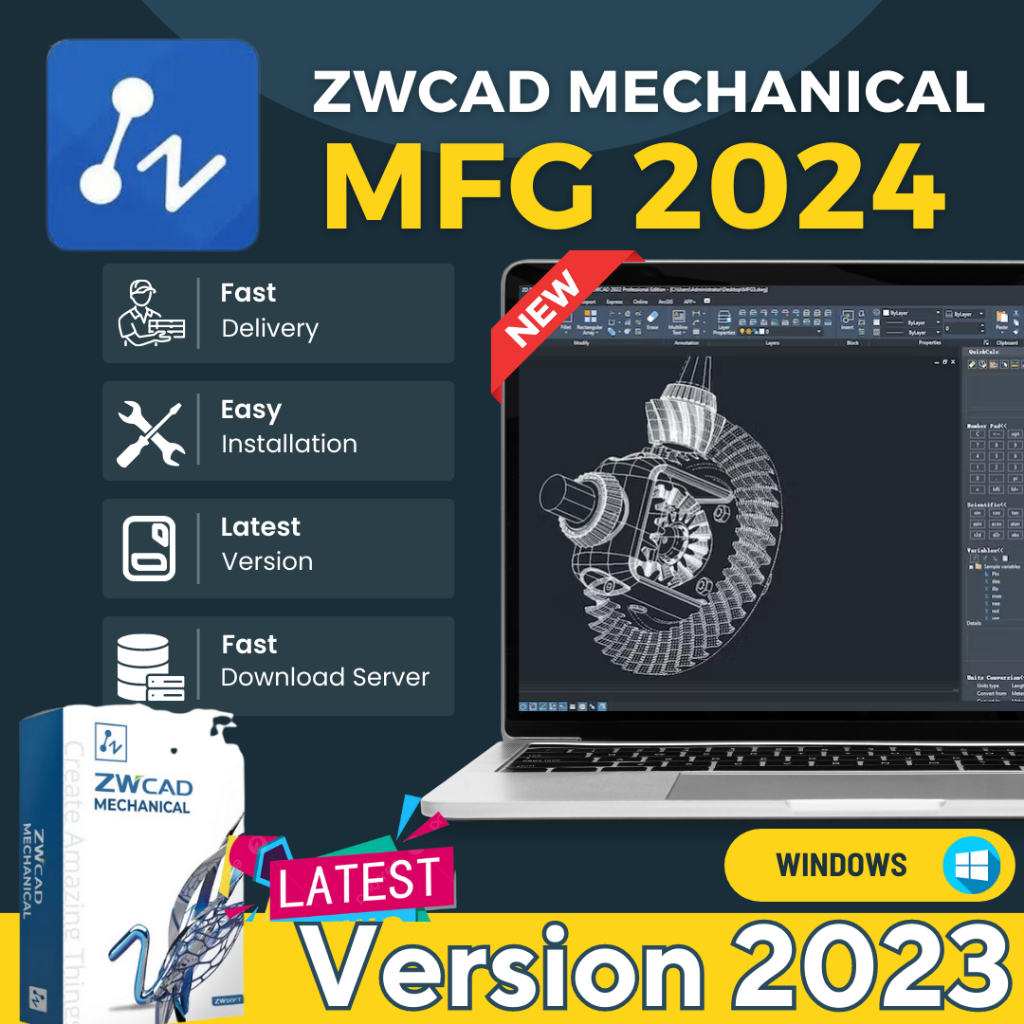 ZWCAD Mechanical / MFG 2024 | Windows | Lifetime | Shopee Malaysia