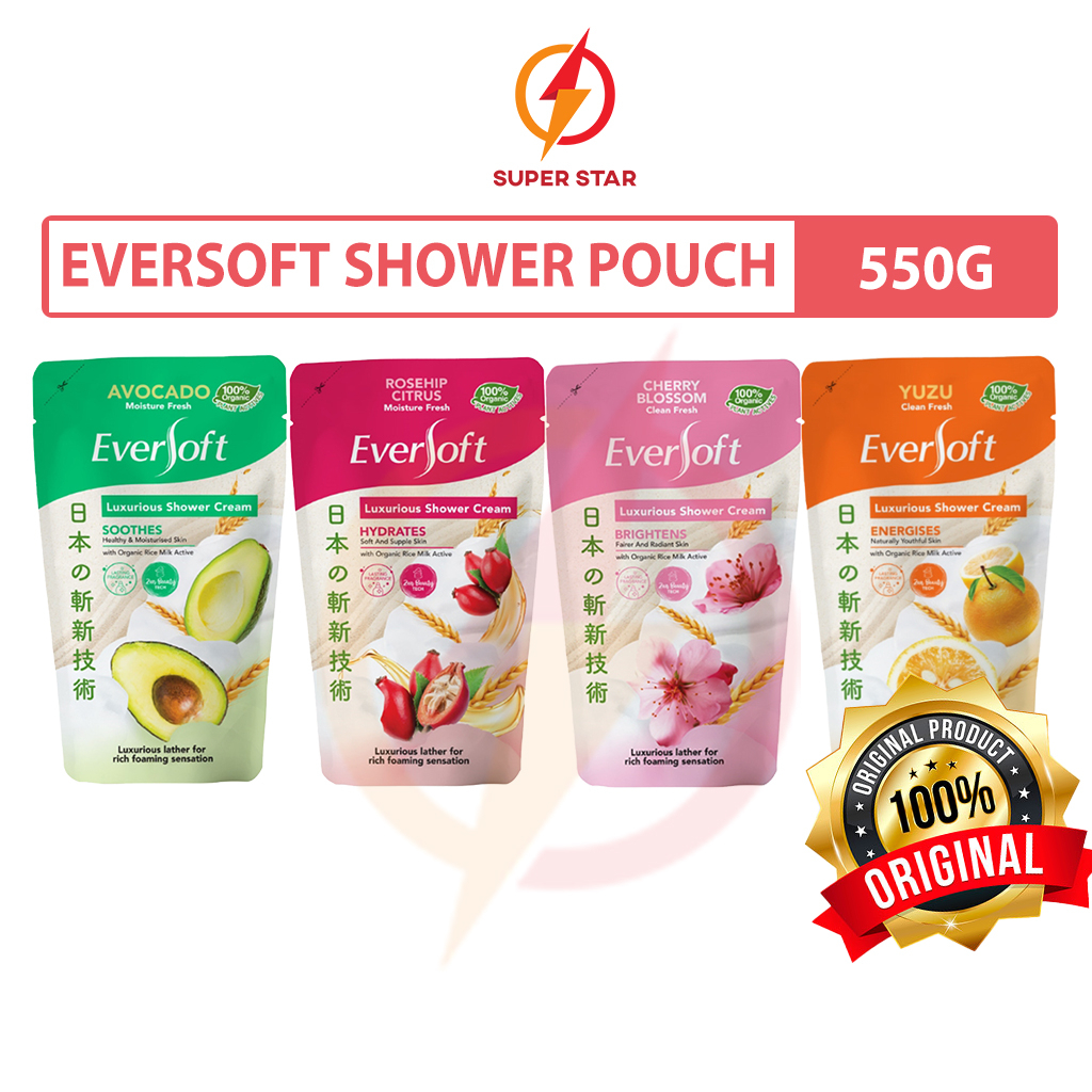 Eversoft Shower 550g (Yuzu / Avocado / Cherry Blossom / Rosehip) | Shopee Malaysia