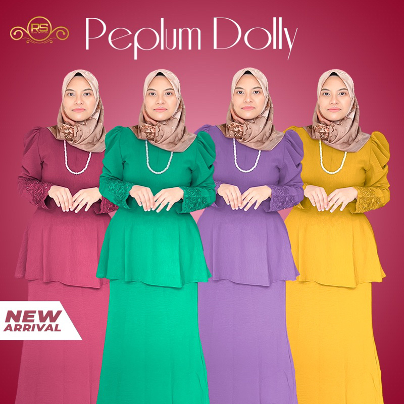 EDITION RAYA BAJU PEPLUM DOLLY LESS DIAMOND KAIN CEY ITALIAN CREPE IRON ...