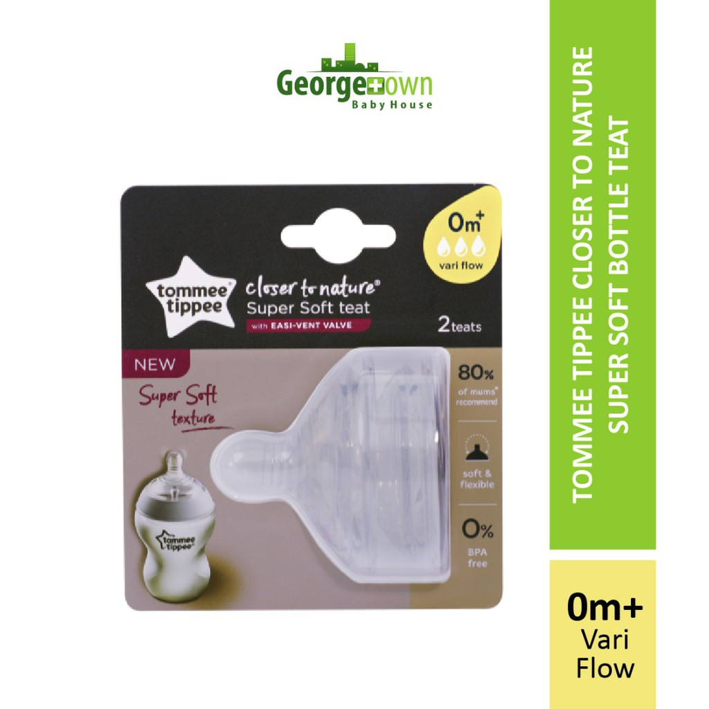 TOMMEE TIPPEE CTN SUPER SOFT TEAT VARIA FLOW 0MONTH+ (Y Dept) | Shopee ...
