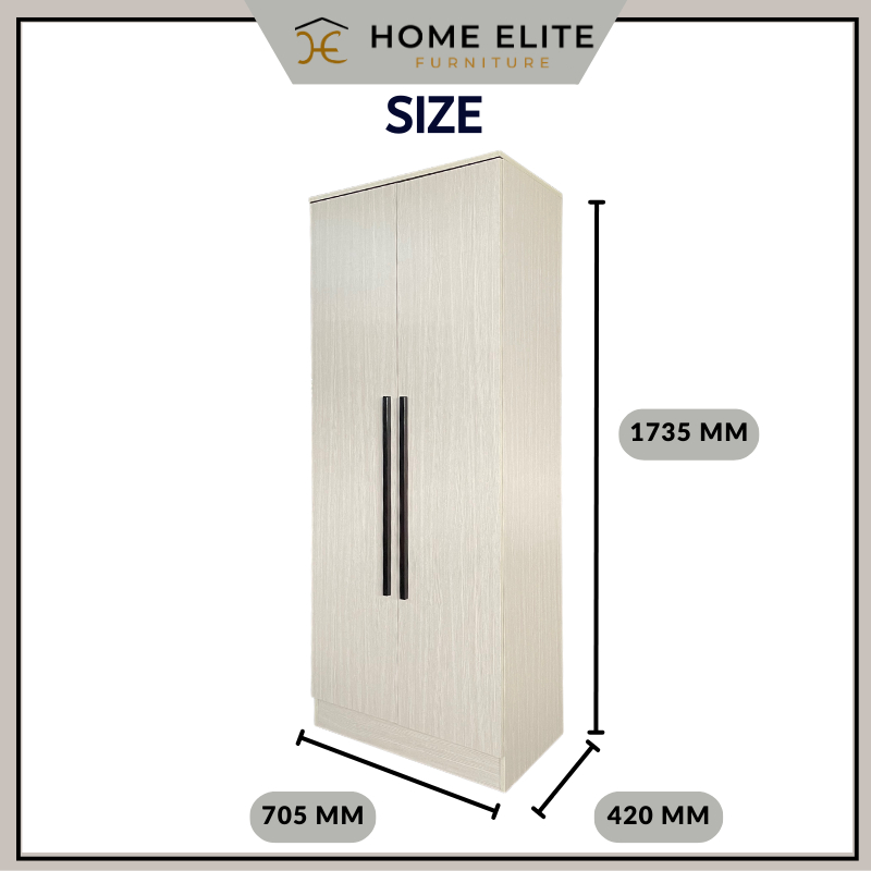 (Siap Pasang) Home Elite: 2 Door Wardrobe Bedroom Wardrobe /Almari Baju ...