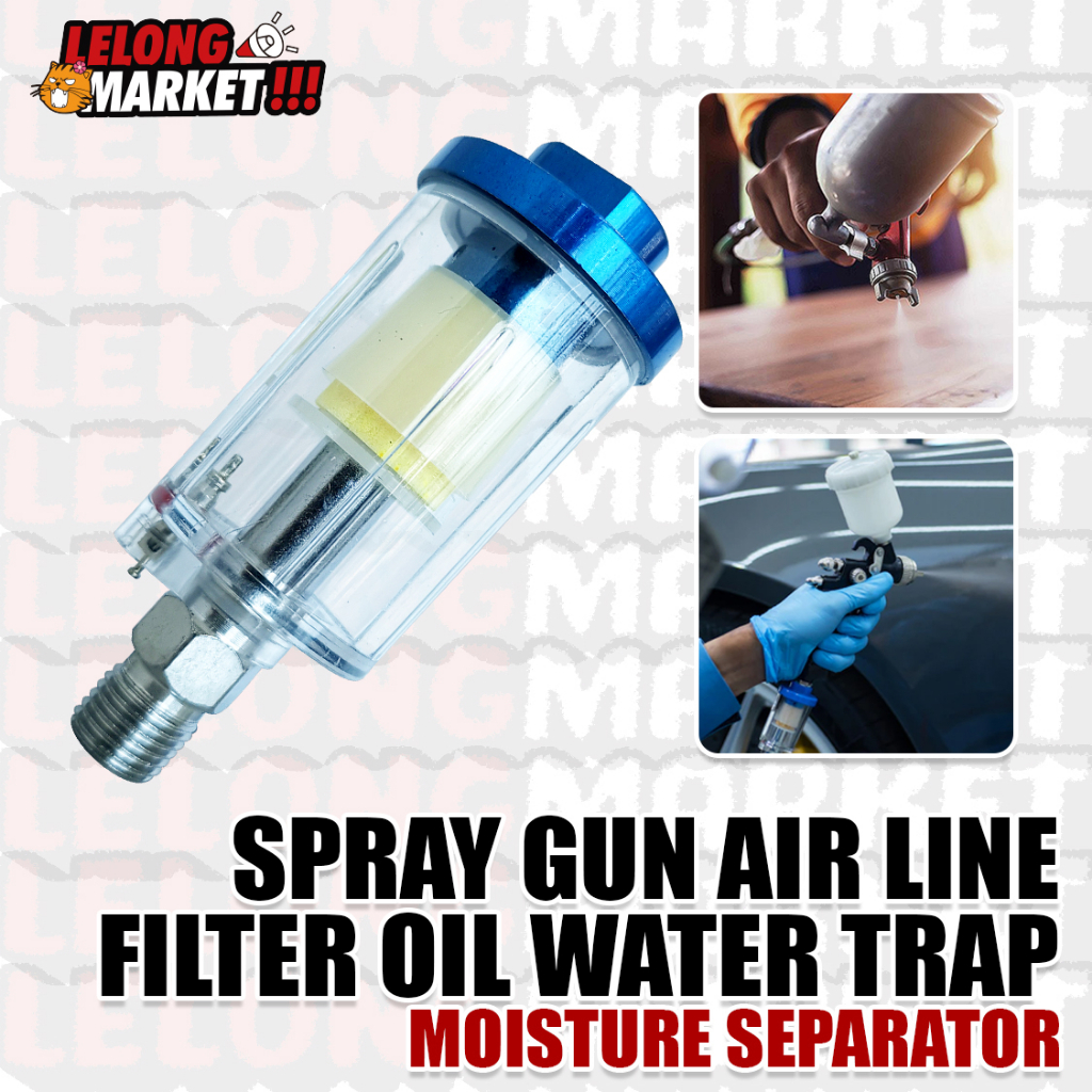 1/4 inch Water Oil Moisture Separator Water Air Line Trap Filter Spray ...