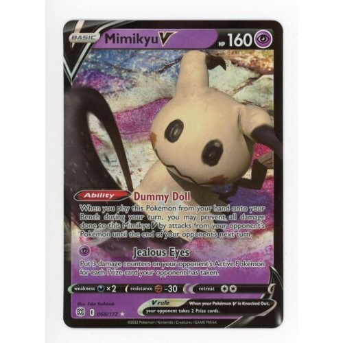 Mimikyu V 68/172 068/172 Full Art Ultra Rare Sword Shield Brilliant ...