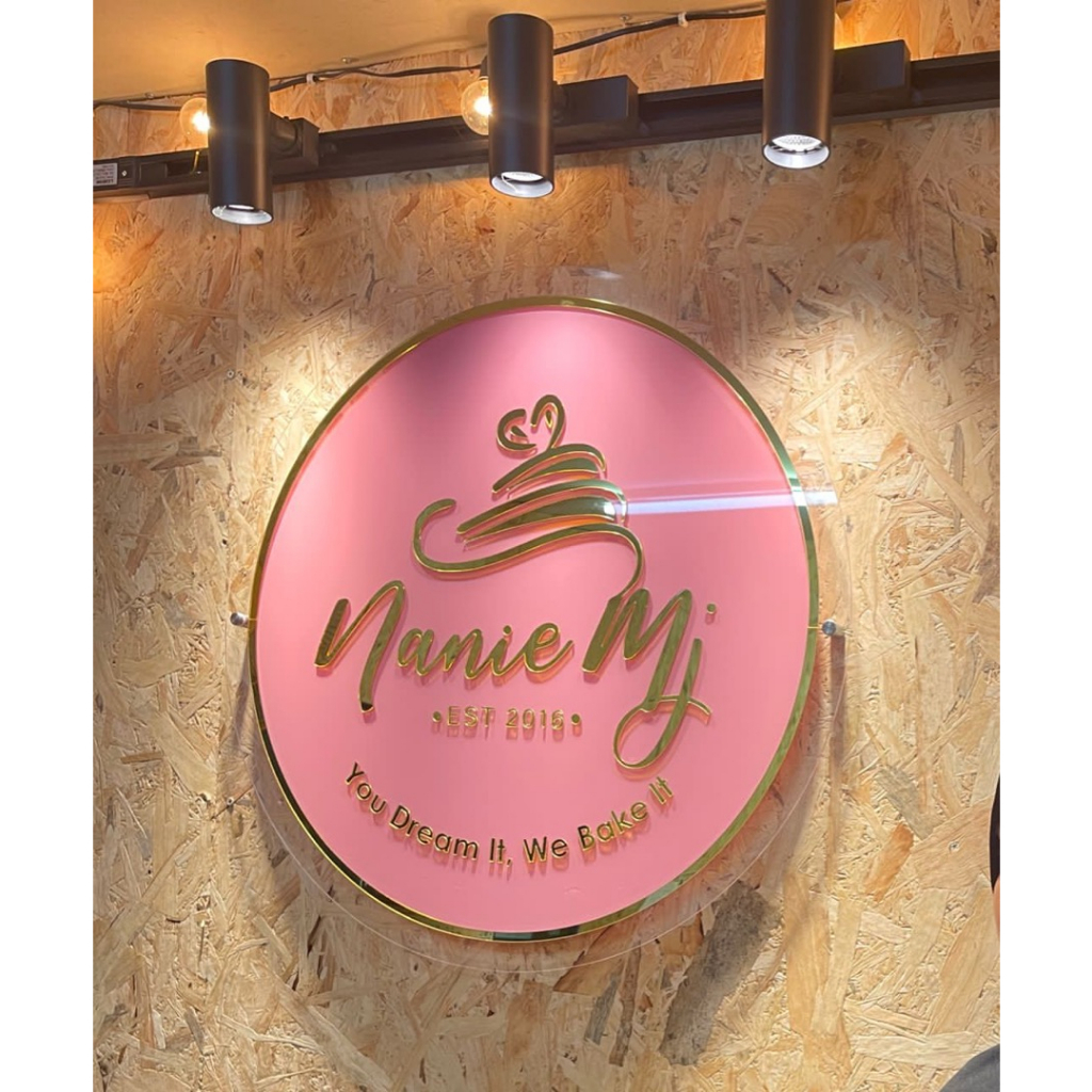 Round Indoor Sign 60cm Business Logo Design / 3D Acrylic Sign Double ...