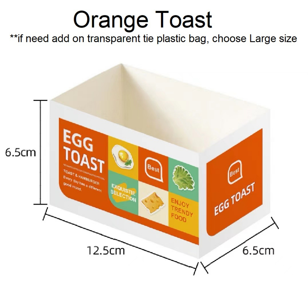[10pcs] Sandwich Box Toast Box PackagingBox Egg Drop Korean Breakfast ...
