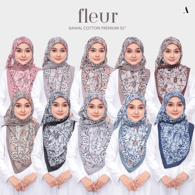 Fleur Series - Bawal Corak cotton Premium Bidang 55 l | Shopee Malaysia